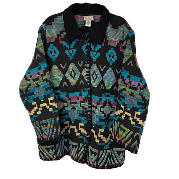 cedar canyon | Jackets & Coats | Cedar Canyon Teal Black Southwestern ...